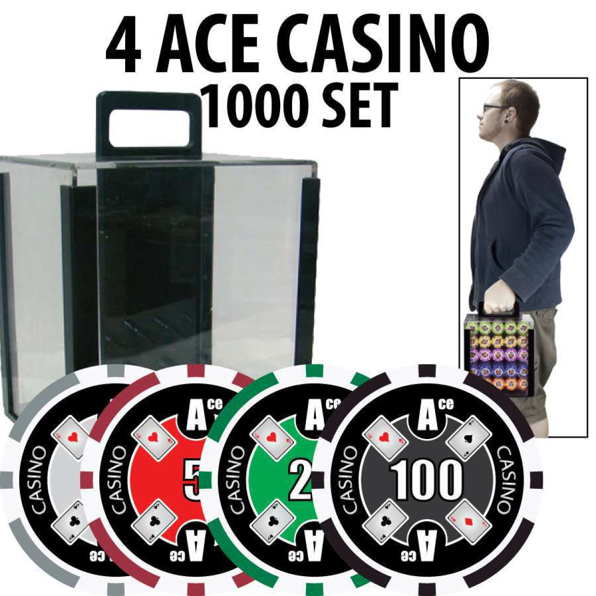 Casino Ace 14 gram poker chip set