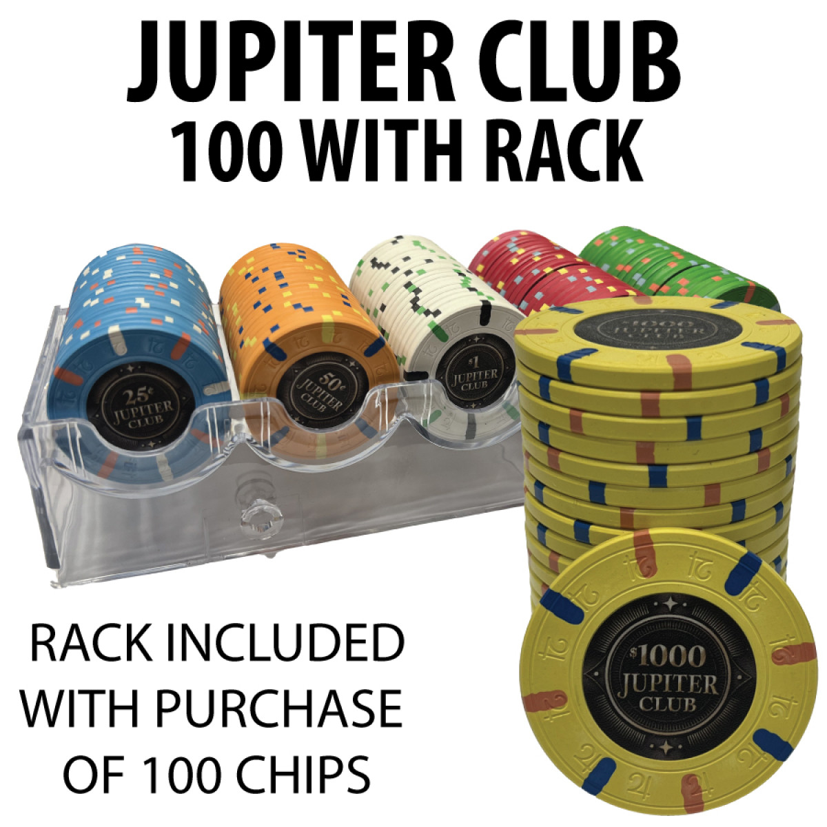 Jupiter 43mm True Clay Poker Chips | New | Straight Poker Supplies