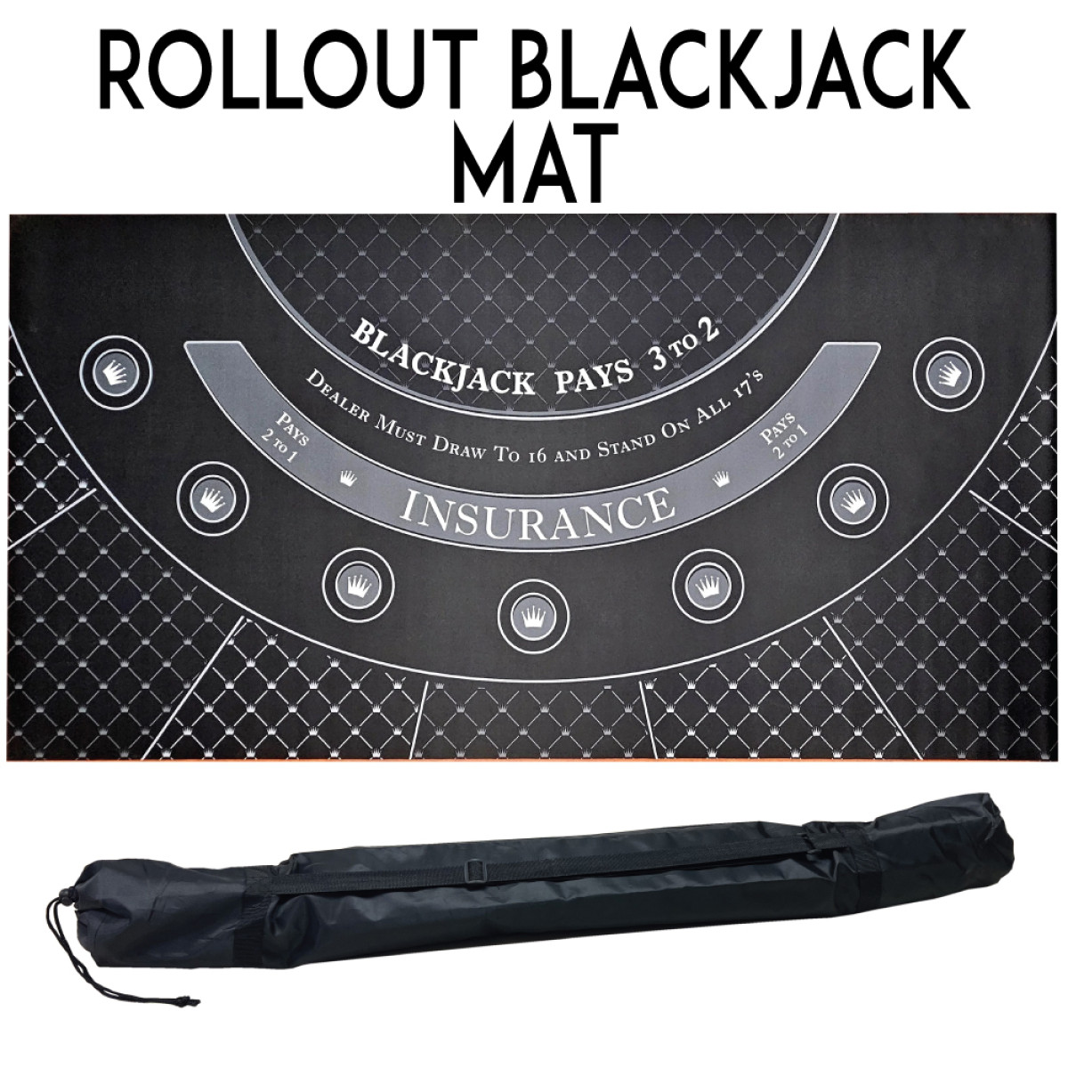 Roll Out Rubber Foam Table Top - Green BlackJack