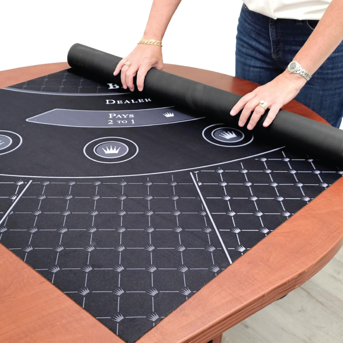 Roll Out Rubber Foam Table Top - Green BlackJack