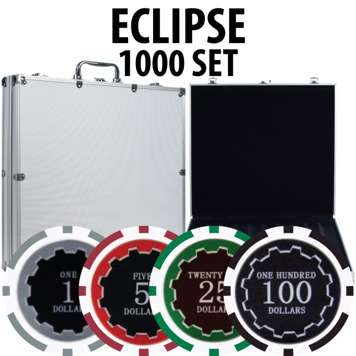 Eclipse Poker Chips | 1000 Piece Poker Set Aluminum