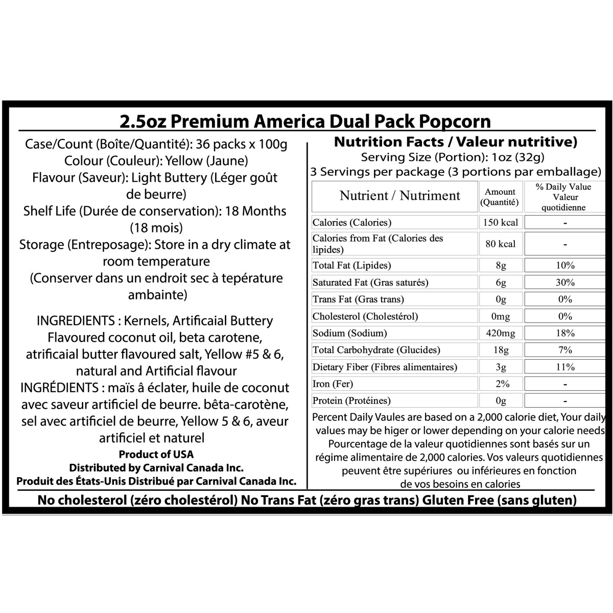 Premium America Popcorn | Popcorn Supplies | Carnival Canada