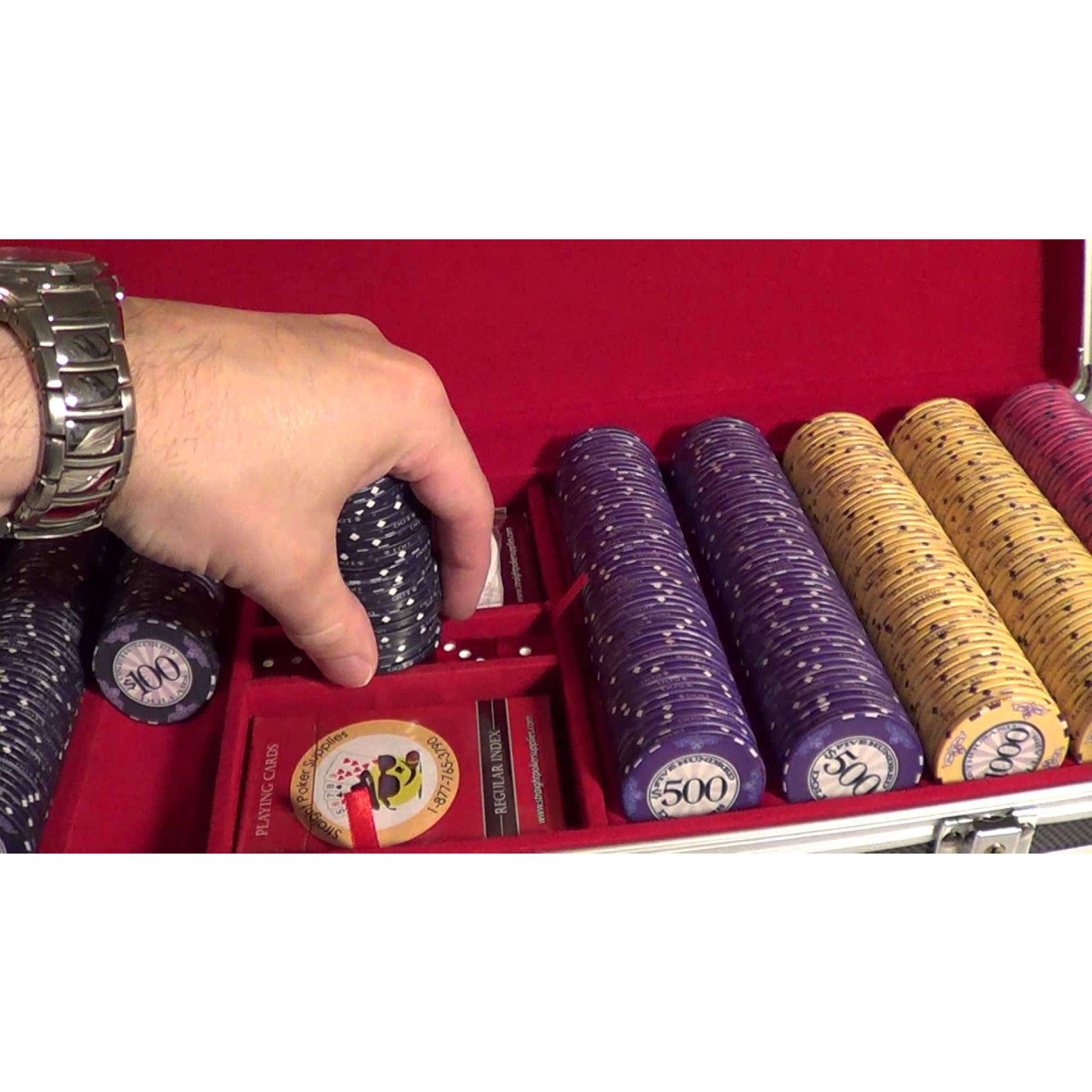 Ceramic Poker Chips | Scroll Poker Chip Set | Straight Poker Supplies