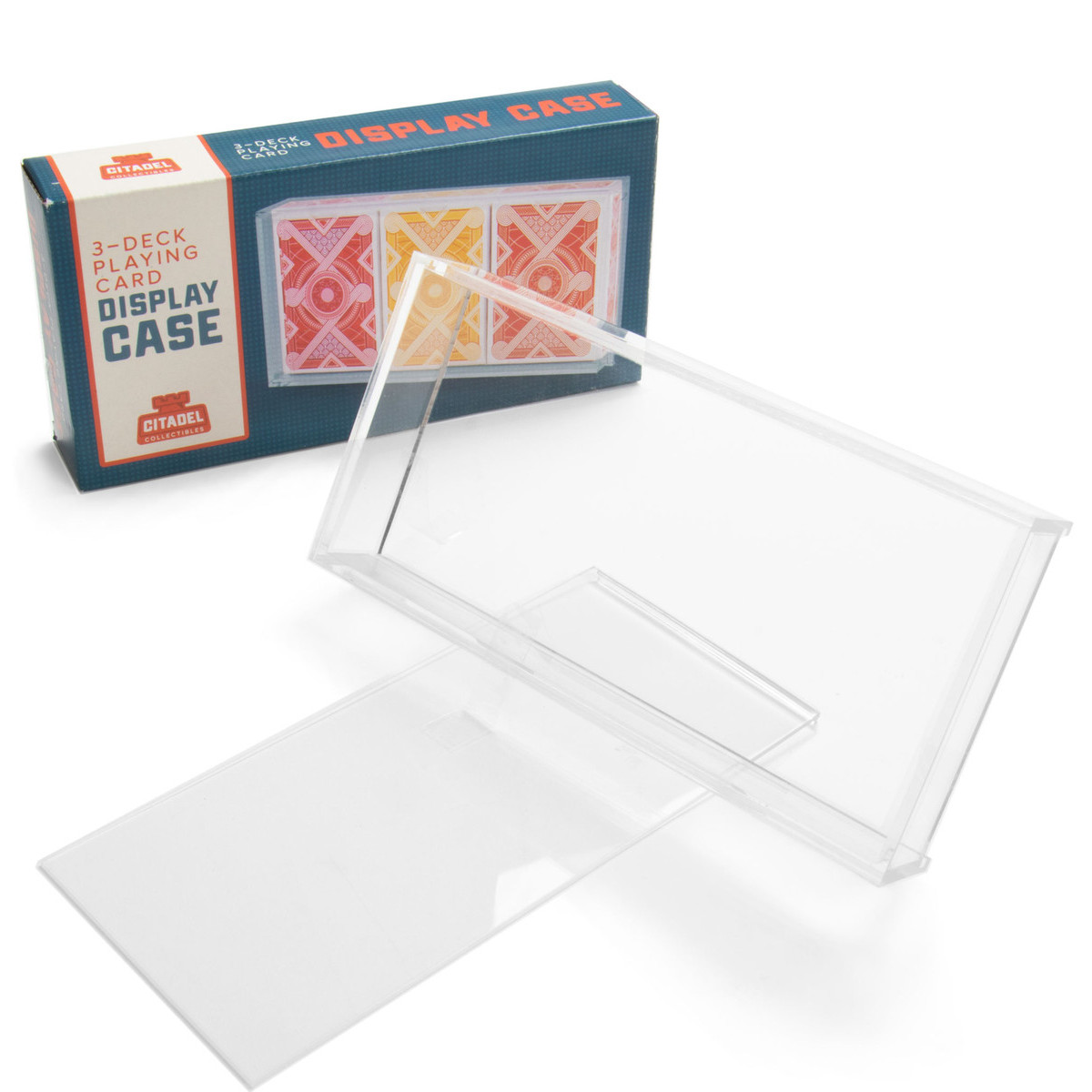 3-Deck Playing Card Display Case | Clear Acrylic Playing Card Display Case