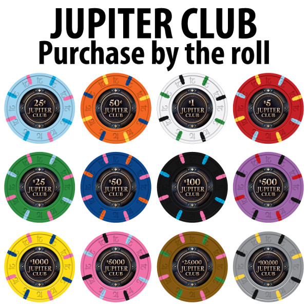 Jupiter 43mm True Clay Poker Chips | New | Straight Poker Supplies