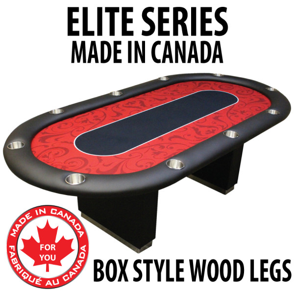 Red Elite Poker Table | Poker Tables | Straight Poker Supplies