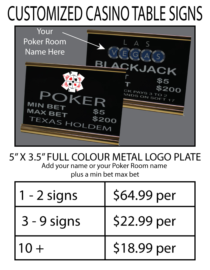 Custom Casino Table Signs